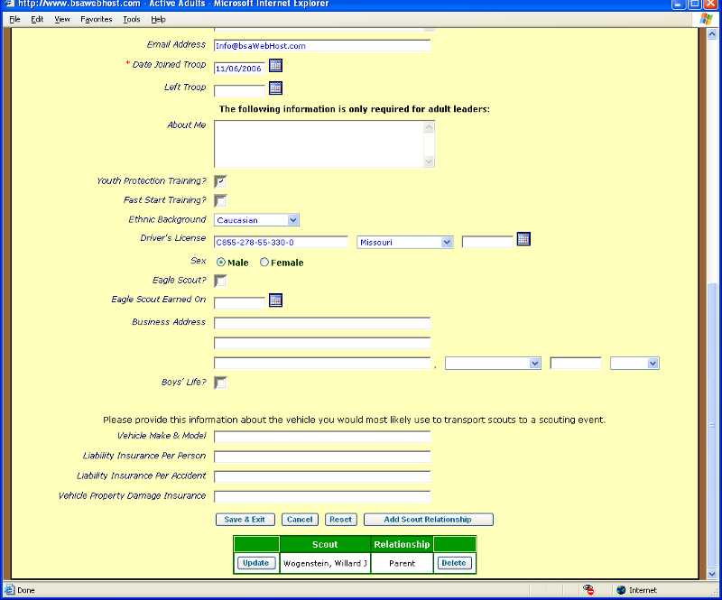 Membership Software for Boy Scout Troops